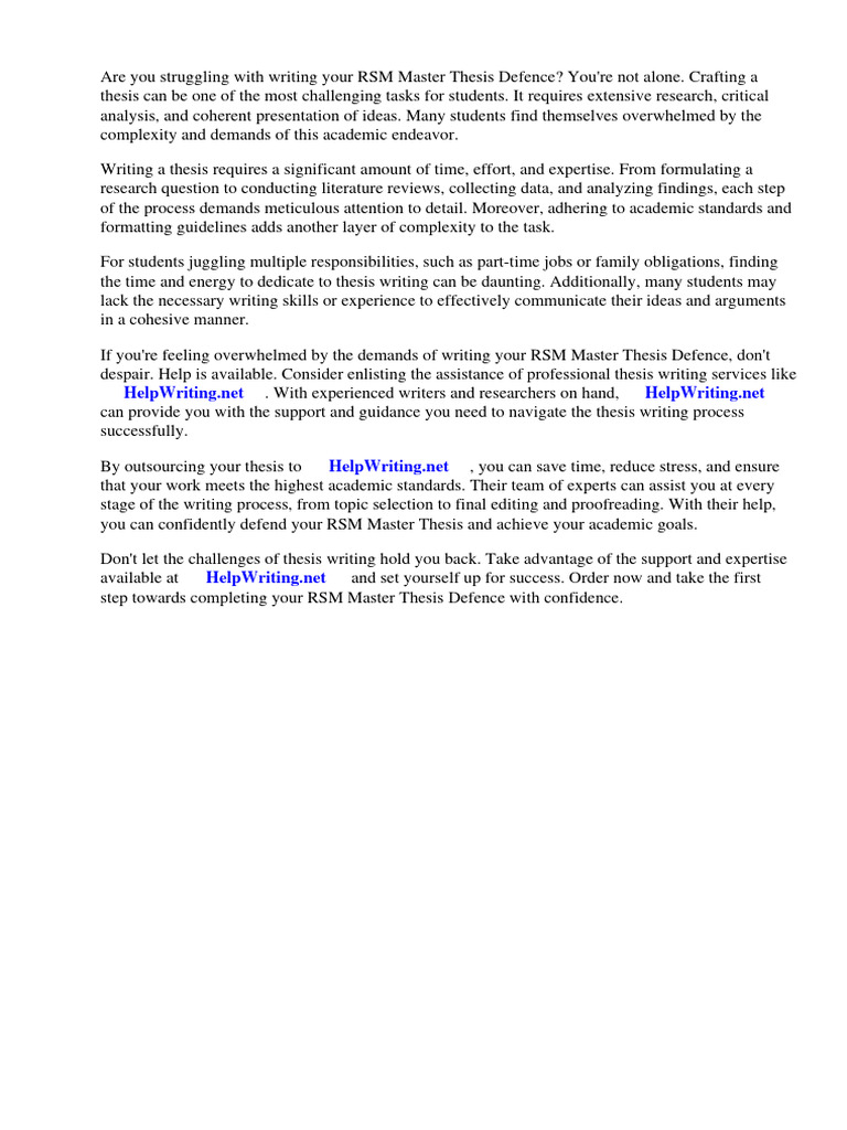 RSM Master Thesis Defence | PDF | Thesis | Antigen