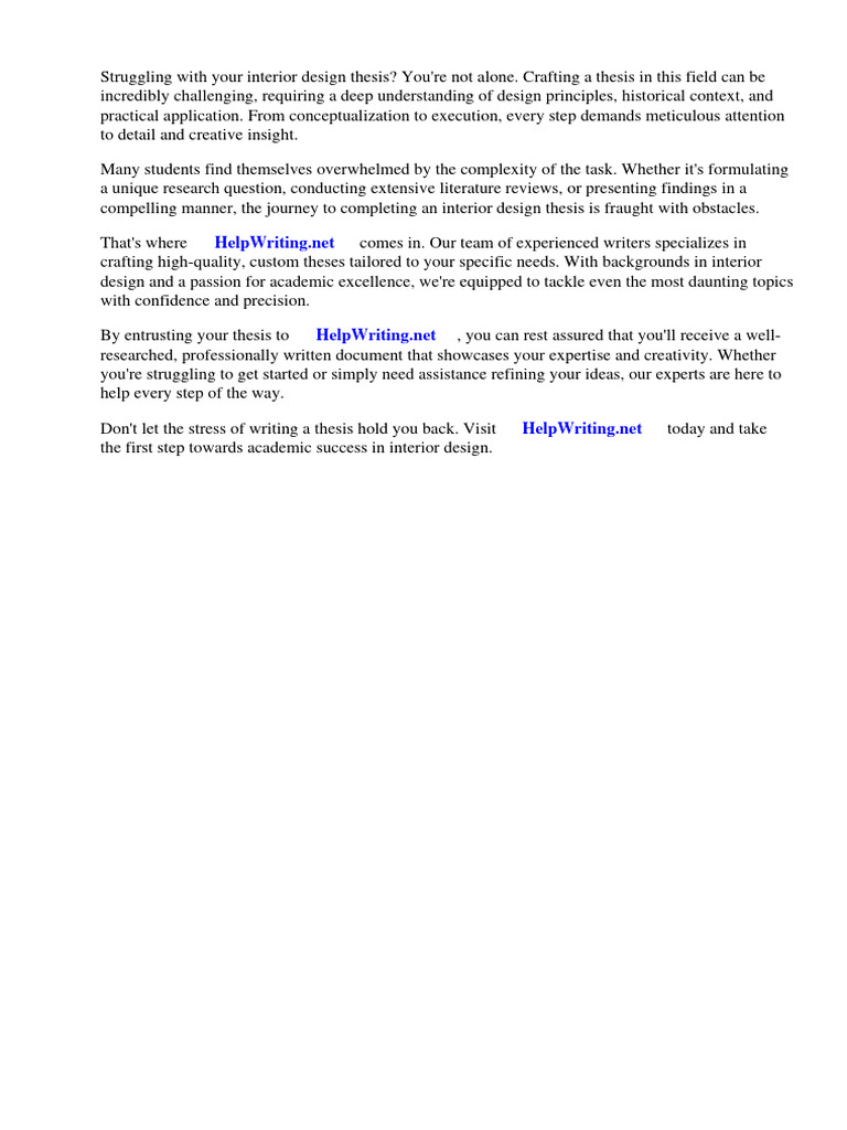 Interior Design Thesis Sample | PDF