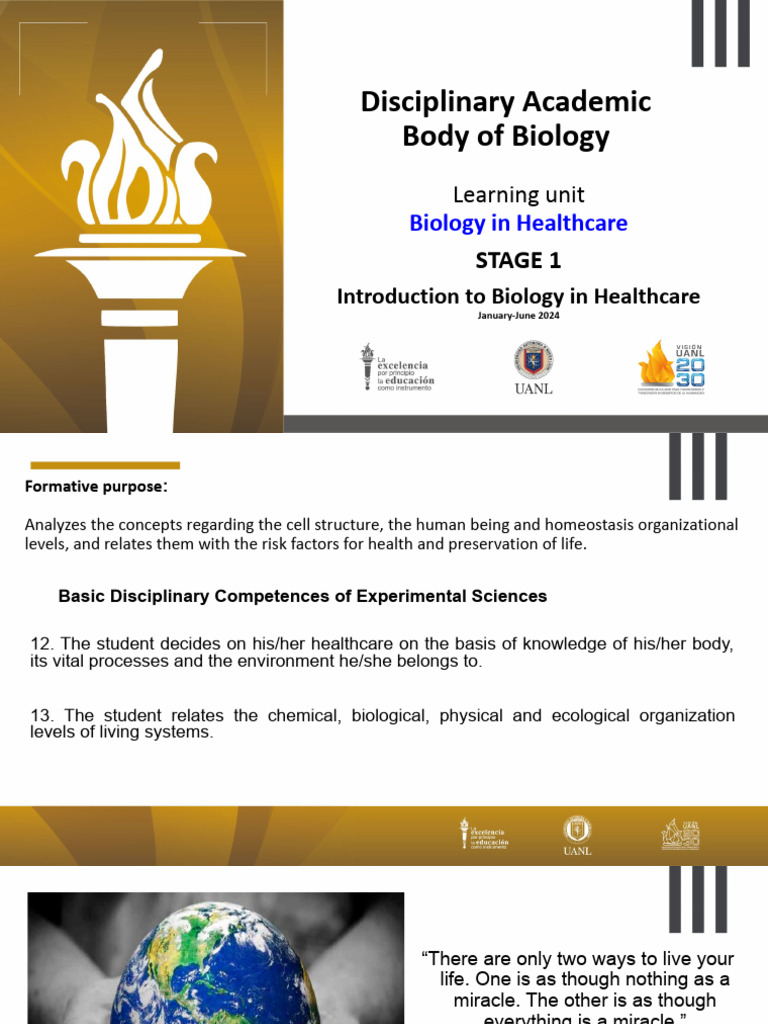 Presentation-Biology in Healthcare-Stage 1 | PDF | Eukaryotes | Cell ...