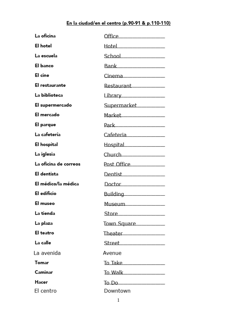 Guía de Vocabulario y Gramática Básica | PDF | Salud y bienestar