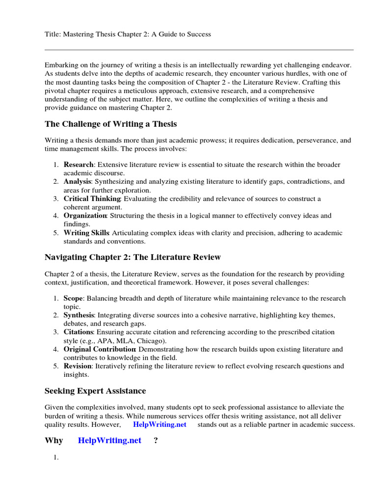 How To Do Thesis Chapter 2 | PDF | Thesis | Citation