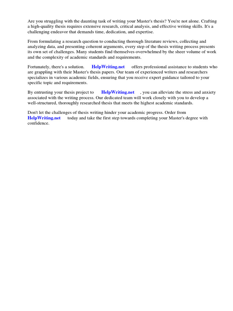 Masters Thesis Paper Sample | Download Free PDF | Thesis | Information