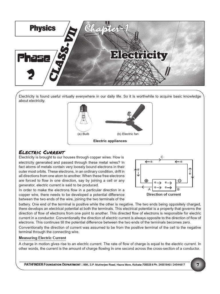 Class VII Electricity Basics | PDF