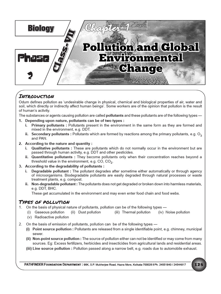 Pollution and Global Environmental Change | PDF | Greenhouse Effect ...