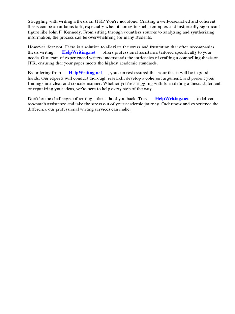 Thesis JFK | PDF | John F. Kennedy