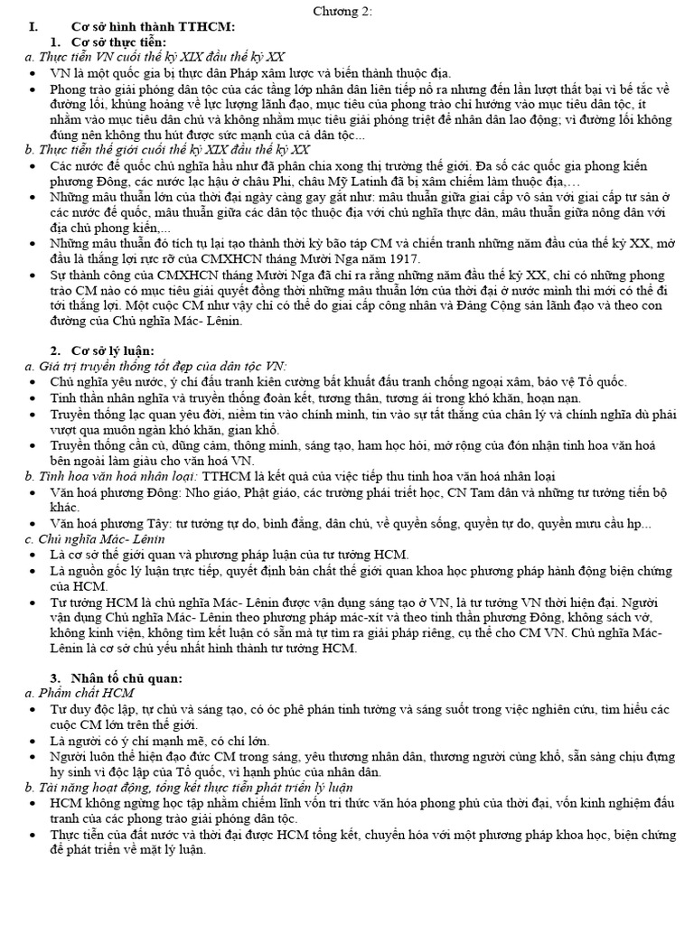 Đề Cương TTHCM | PDF