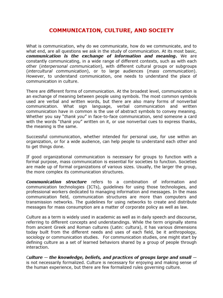 COMM 231 Lesson 1 | PDF | Communication | Mass Media