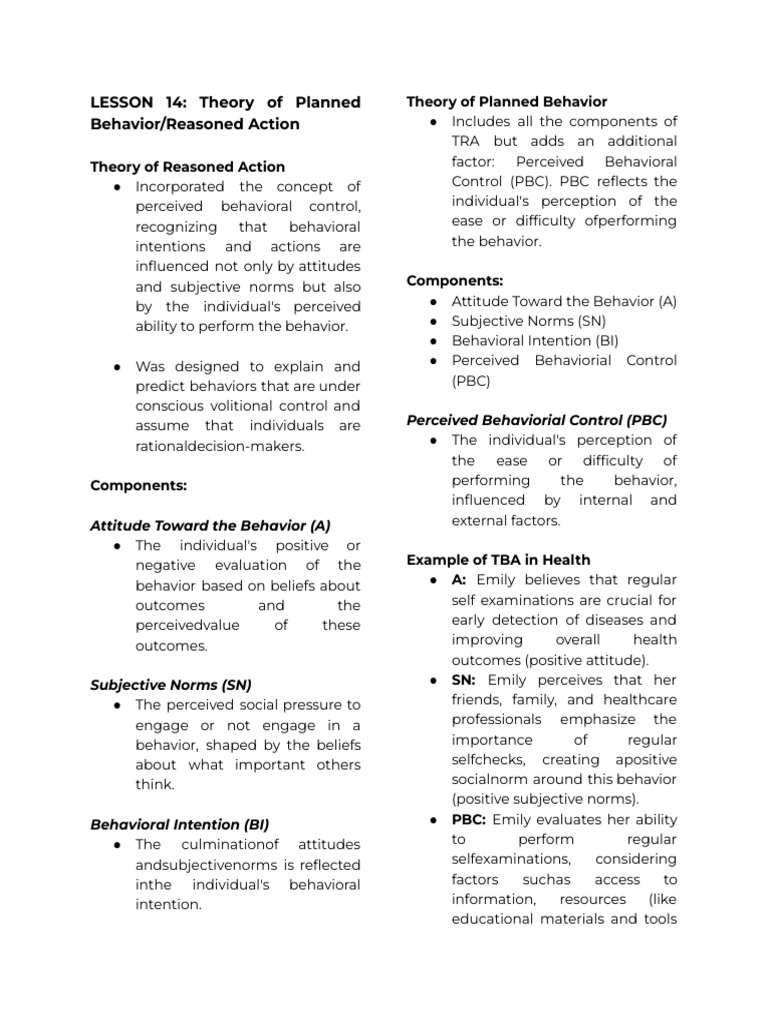 Reasoned Action | PDF