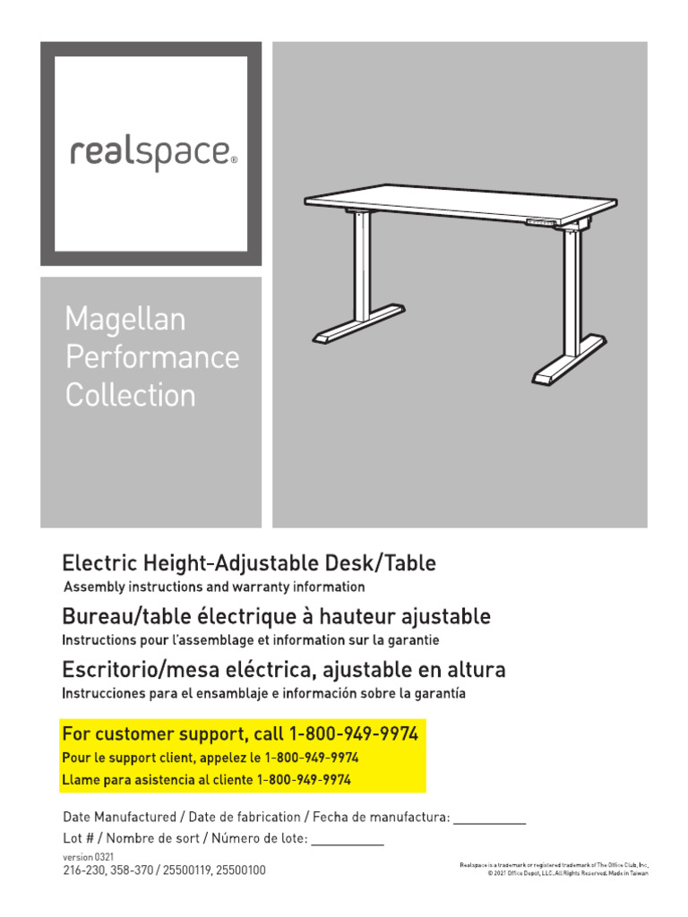 Realspace Magellan Performance Collection Electric Height Adjustable ...