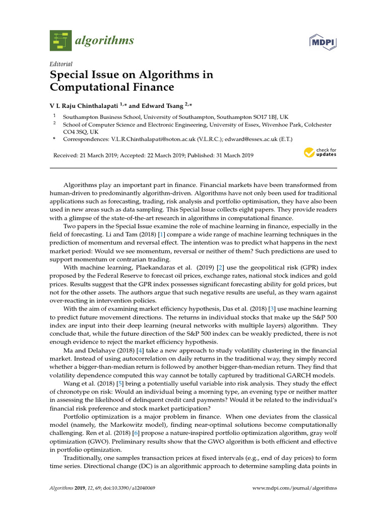 Algorithms 12 00069 | PDF