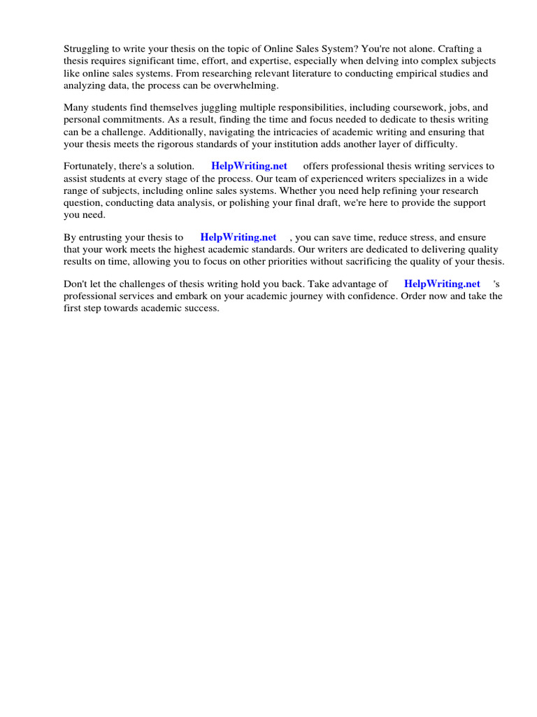 Online Sales System Thesis | PDF | Point Of Sale | Databases