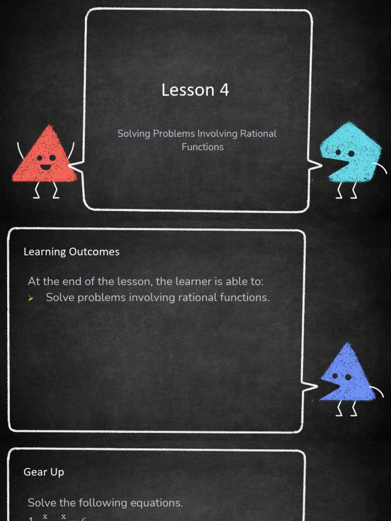 Lesson 2.4 Solving Problems Involving Rational Functions | PDF