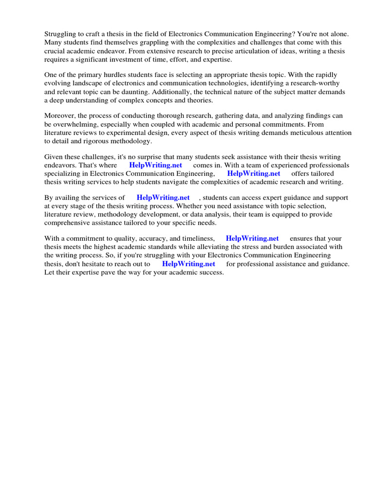 Thesis Topics Electronics Communication Engineering | PDF | Thesis | Engineering