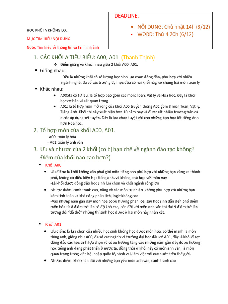 A01 và A00- Thanh Thịnh | PDF