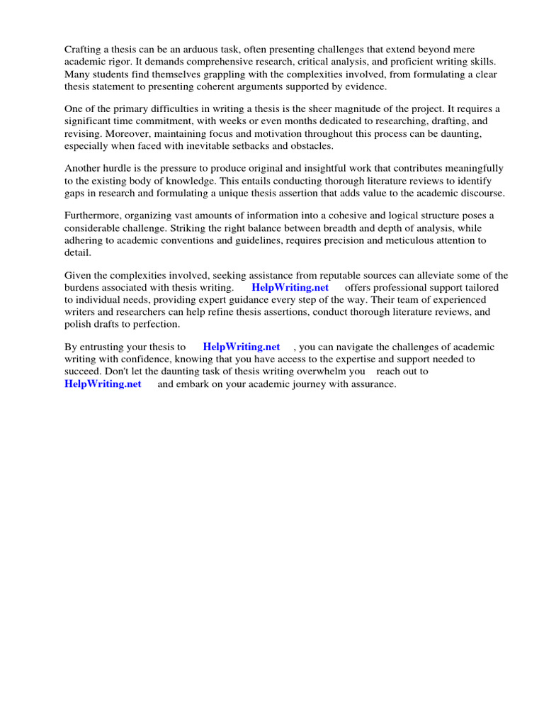 Thesis Assertion Example | PDF