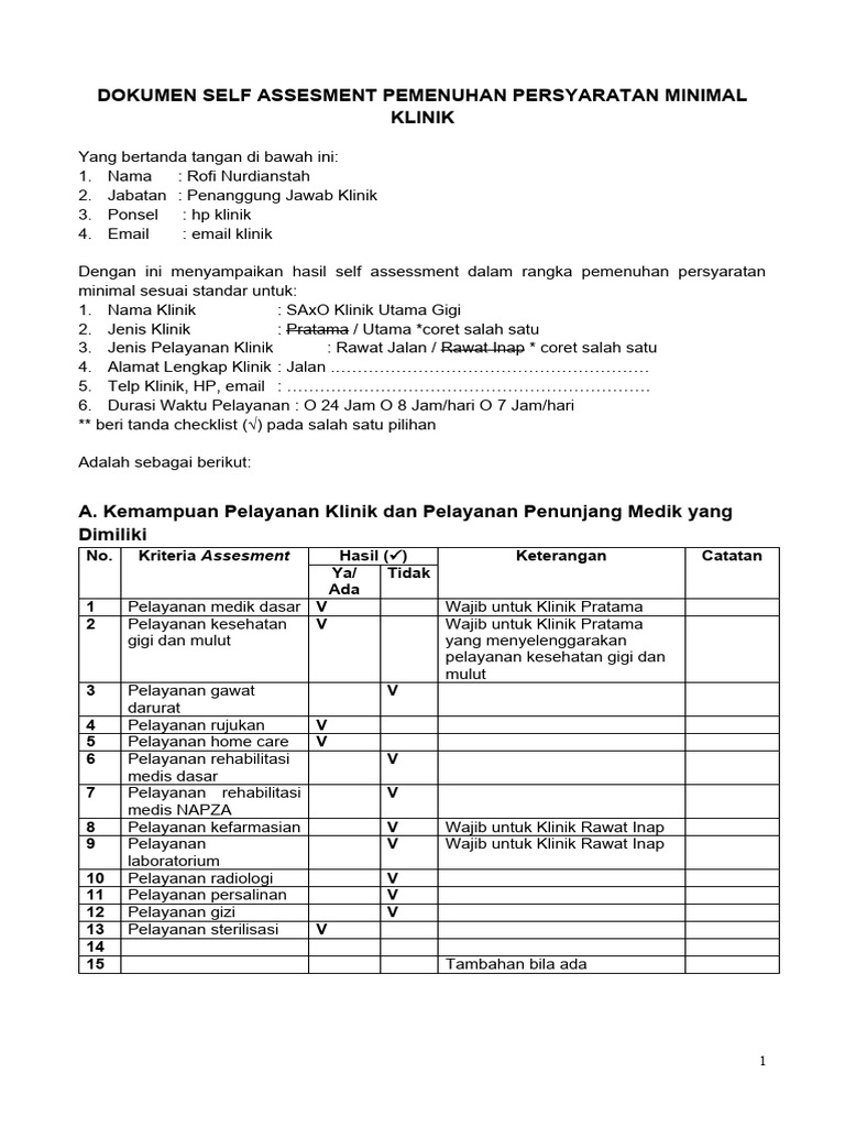 Self Assessment Klinik SAxO | PDF