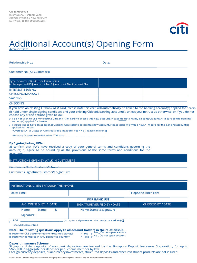 Additional Checking or Savings Account Opening PDF | PDF | Automated ...