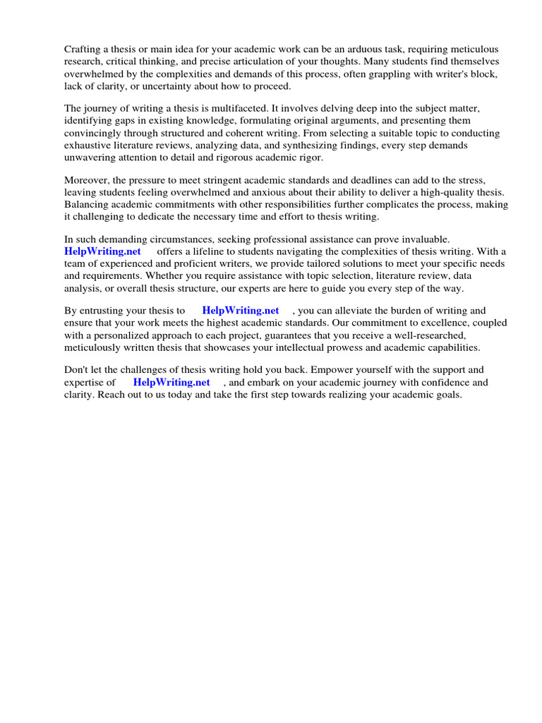 Thesis or Main Idea | Download Free PDF | Thesis | Essays