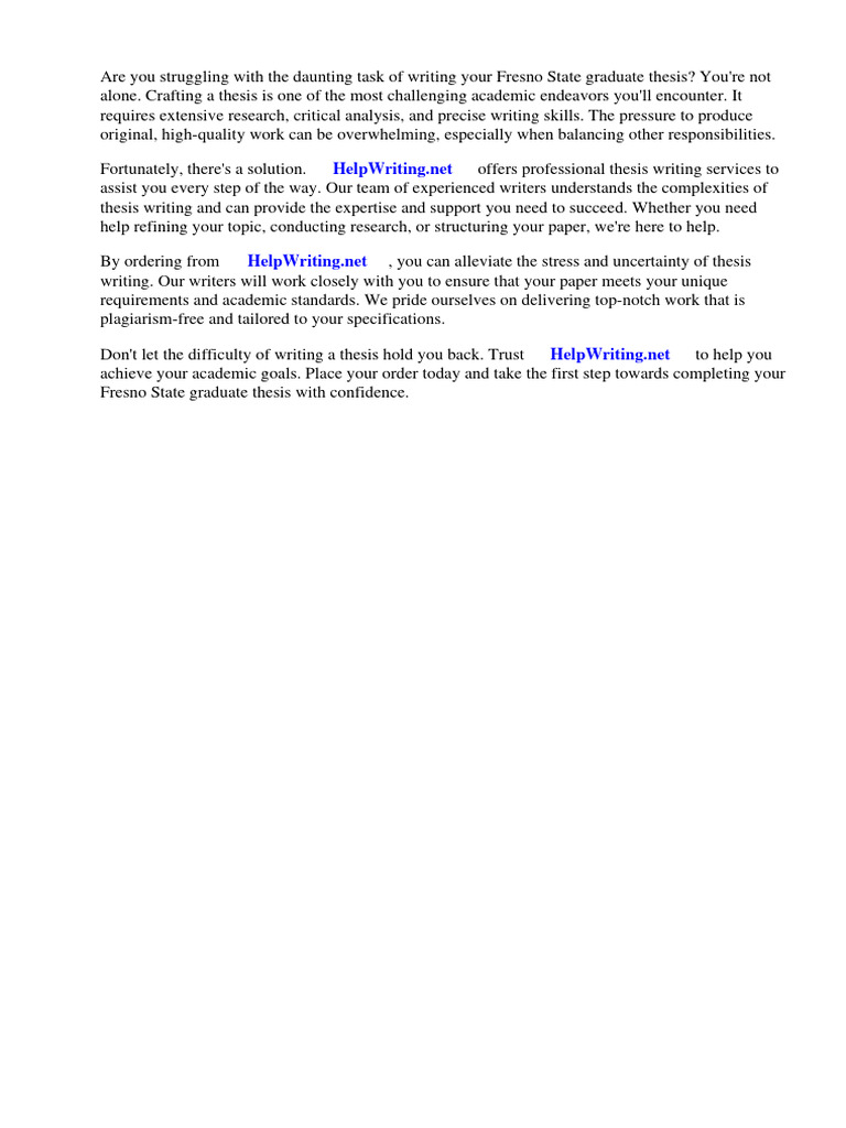 Fresno State Graduate Thesis | PDF