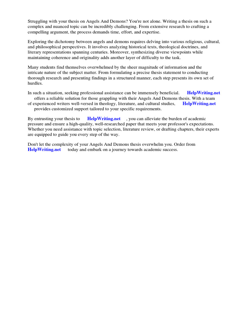 Angels and Demons Thesis Statement | Download Free PDF | Angel | Dark Triad