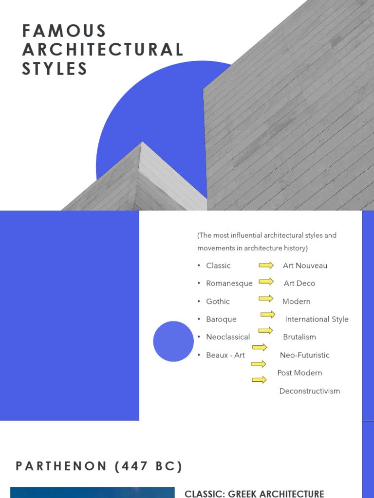 Famous Architectural Styles | PDF | Art Nouveau | Gothic Architecture