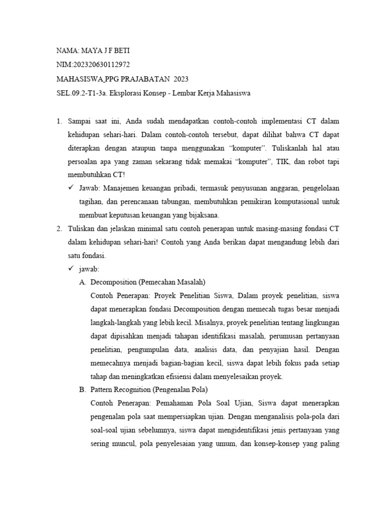 SEL.09.2-T1-3a. Eksplorasi Konsep - Lembar Kerja Mahasiswa | PDF SEL.09.2-T1-3a. Eksplorasi Konsep - Lembar Kerja Mahasiswa | PDF