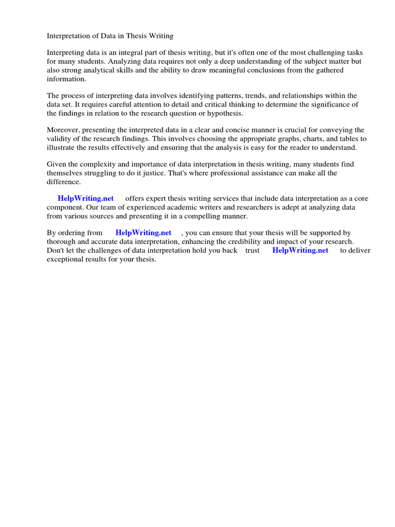 Thesis Data Interpretation Guide | PDF | Career & Growth