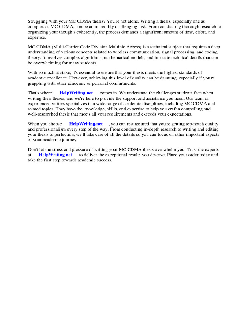 MC Cdma Thesis | PDF