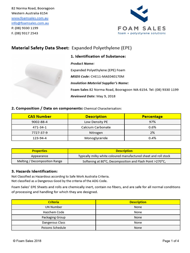 Epe MSDS | PDF