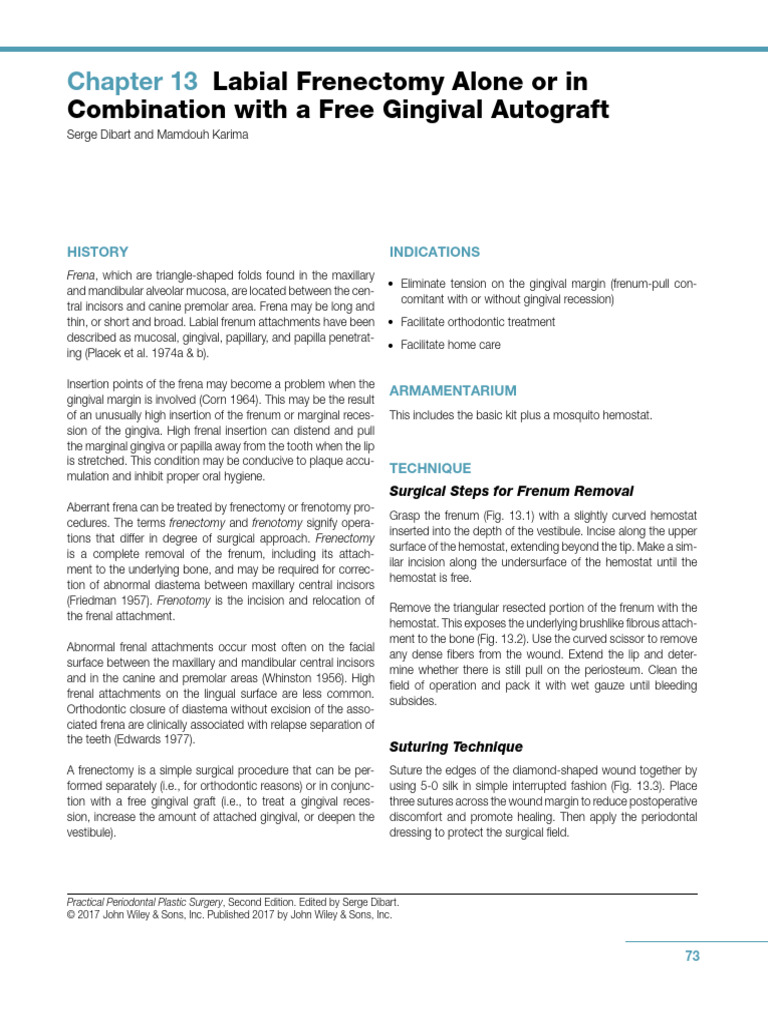 Labial Frenectomy Techniques and Indications | PDF
