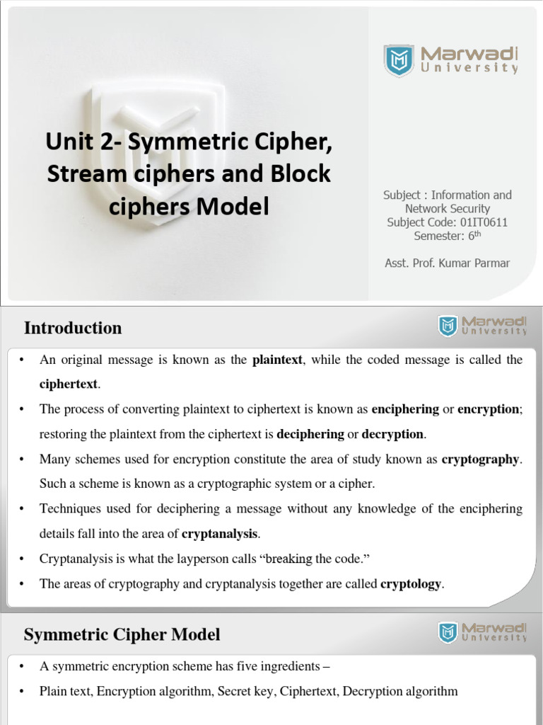 Unit2 MUpdf 2024 01 23 08 39 14 | PDF | Cryptography | Cryptanalysis