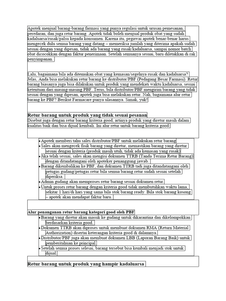 Retur Obat | PDF