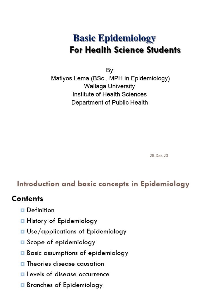 Principles of Epidemiology | PDF | Incidence (Epidemiology) | Infection
