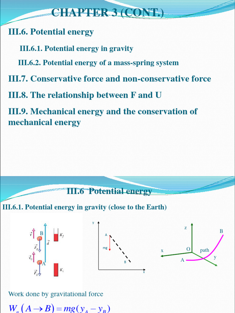 Physics: Potential Energy Concepts | PDF | Potential Energy | Force
