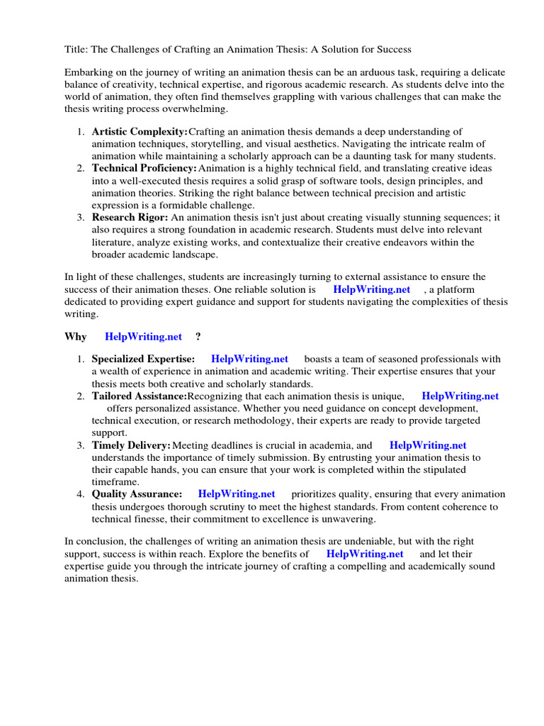 Animation Thesis Examples | PDF | Animation | Thesis