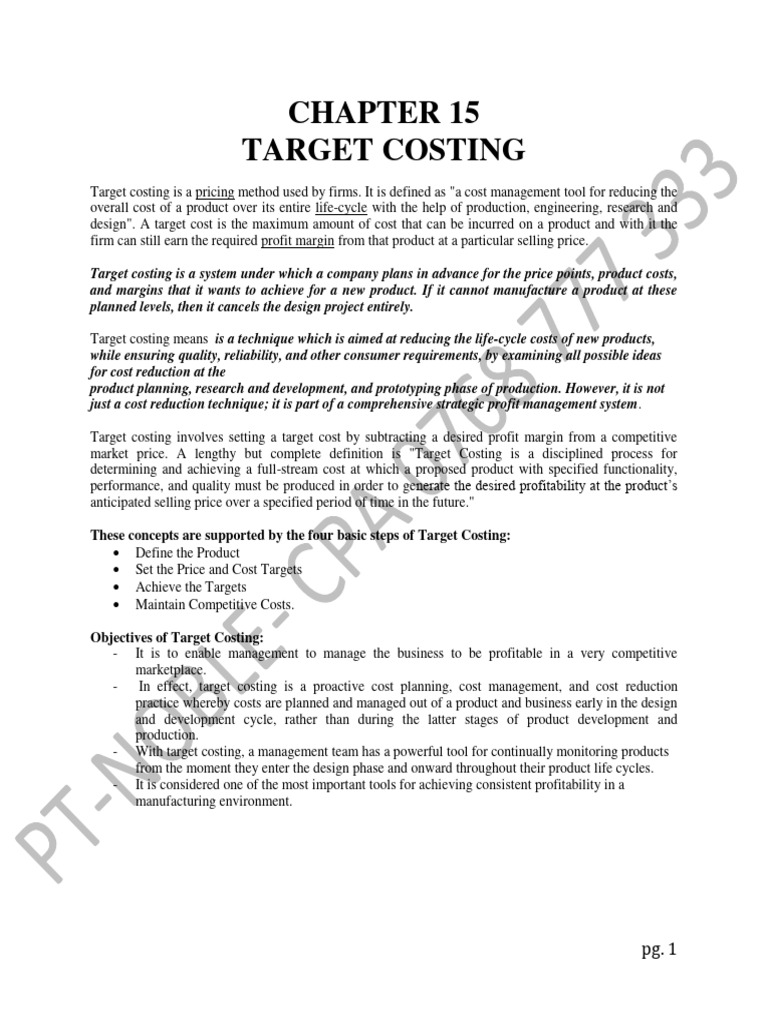 15.target Costing | PDF
