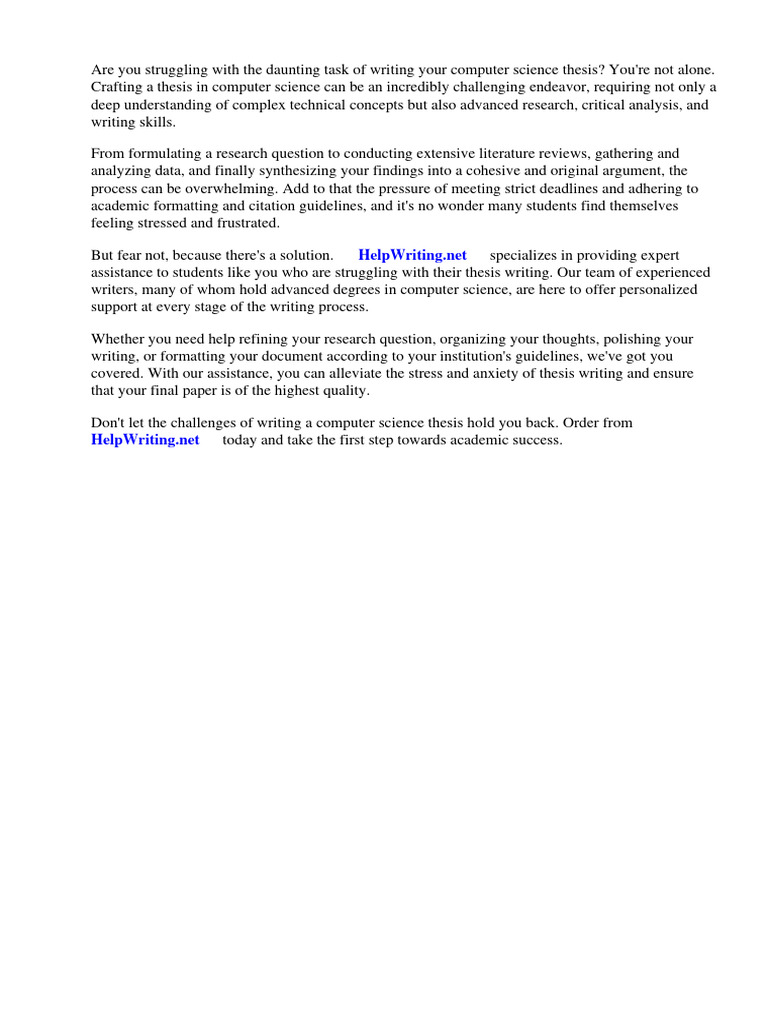 Computer Science Thesis Writing | PDF | Thesis | Computer Science