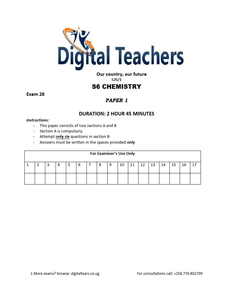 A Level Chemistry Paper 1 Set 28 1 | PDF | Acid | Nitric Acid