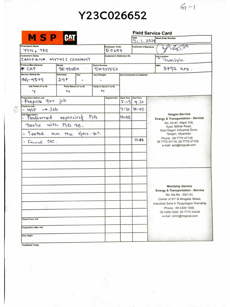 Campana Mythic Company (DH401852) 09-01-2024 | PDF