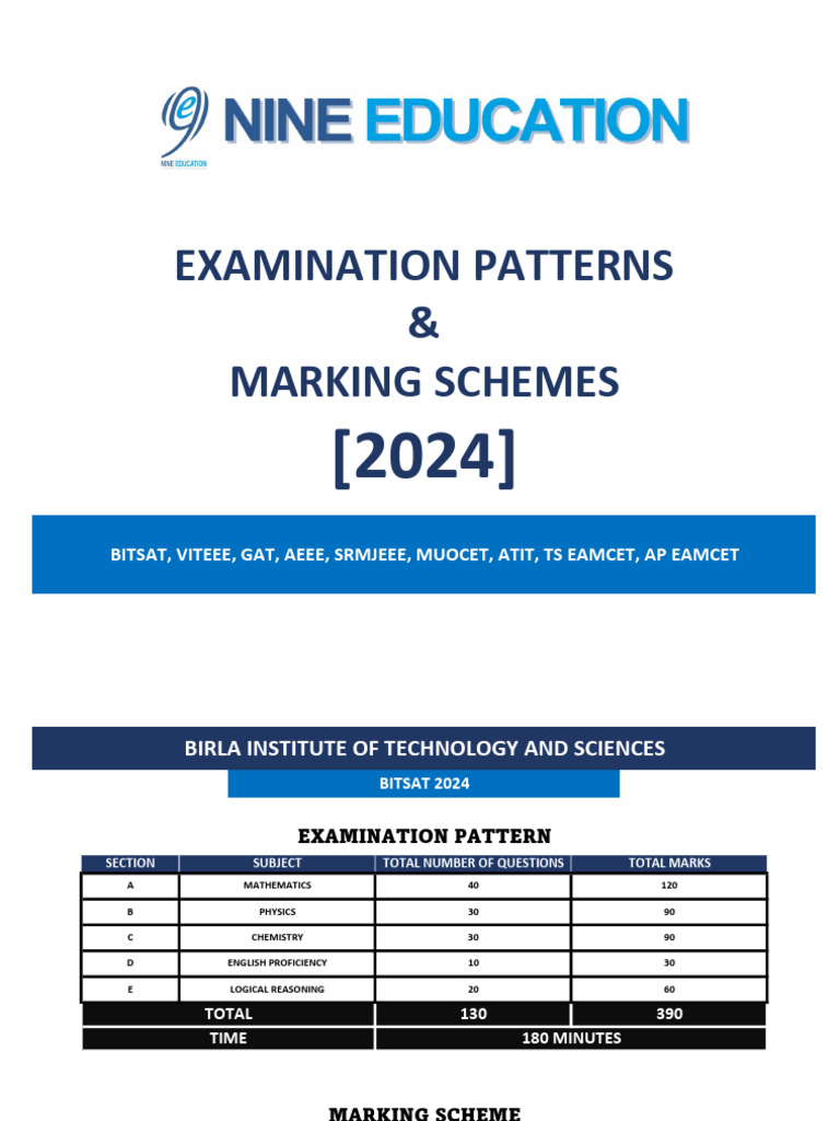 [9E] Marking Schema and Examination Patterns 2024 | PDF
