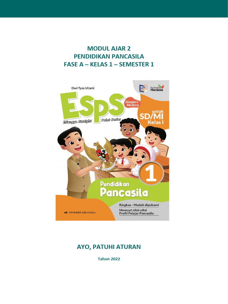 ESPS PENDIDIKAN PANCASILA SD - MI KLS.1 - KM-MA (Modul Ajar) - MA-PP ...