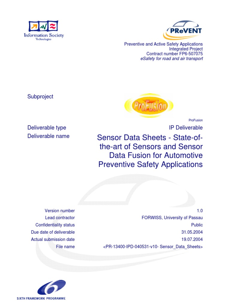 PR 13400 IPD 040531 v10 Sensor Data Sheets | Download Free PDF | Lidar ...