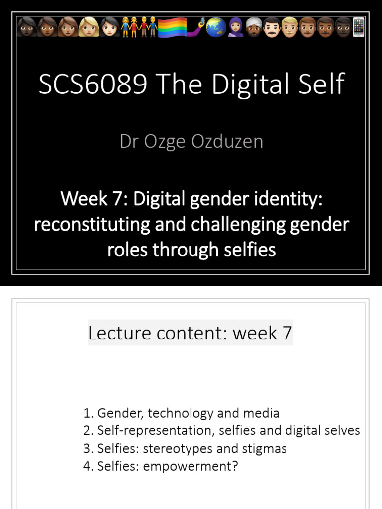 Gender, Self Presentation and Selfies Lecture | PDF | Gender | Gender ...