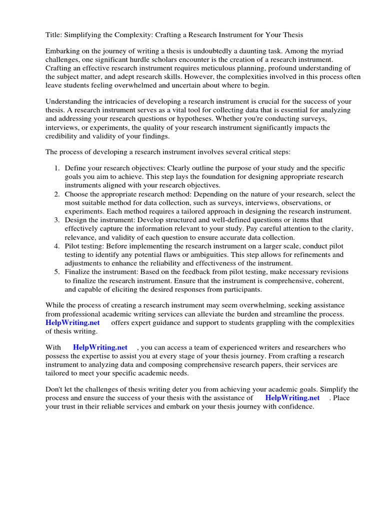 How To Make Research Instrument in Thesis | PDF | Computers