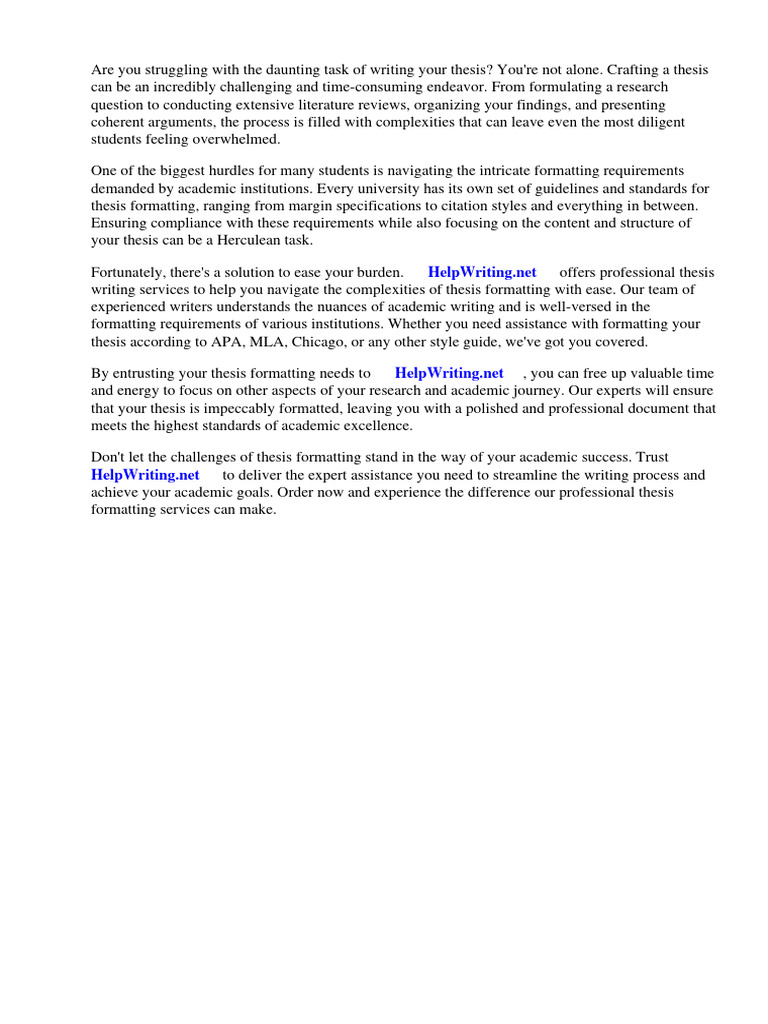 Thesis Format Example PDF | PDF | Thesis