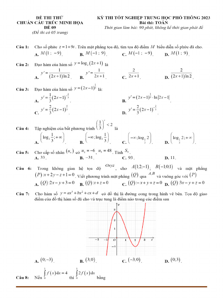 De Thi Thu THPT QG 2023 Mon Toan Mau So 5 | PDF