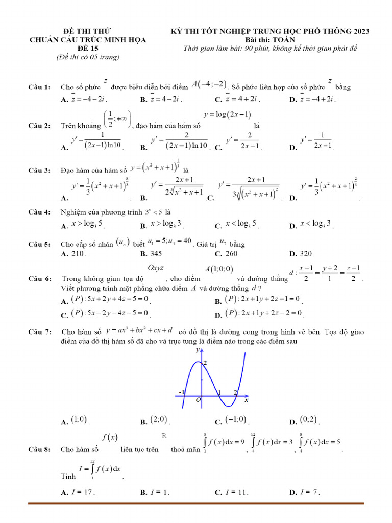 De Thi Thu Toan THPT Quoc Gia 2023 Mau So 6 | PDF