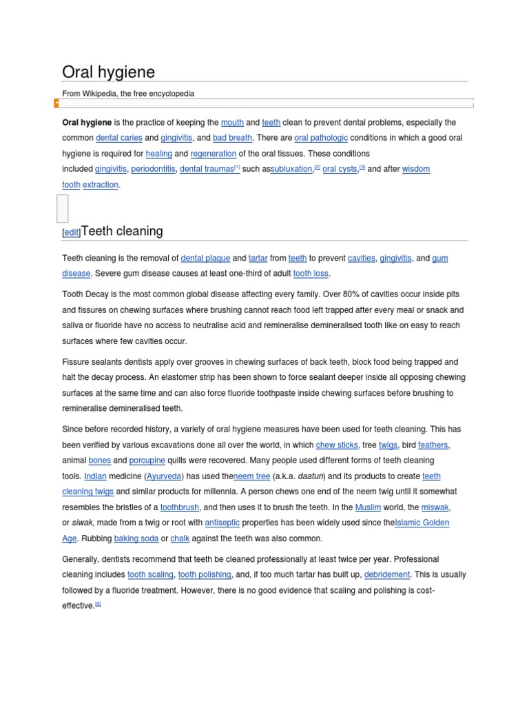 Oral Hygiene | Download Free PDF | Oral Hygiene | Human Tooth