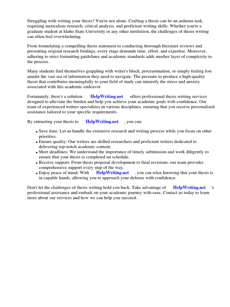 Professional Thesis Writing Help | PDF | Essays | Thesis