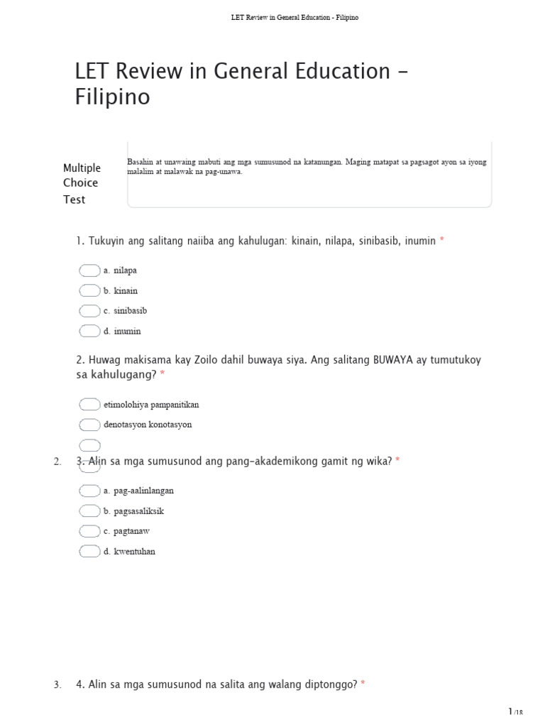 General Education Filipino | PDF